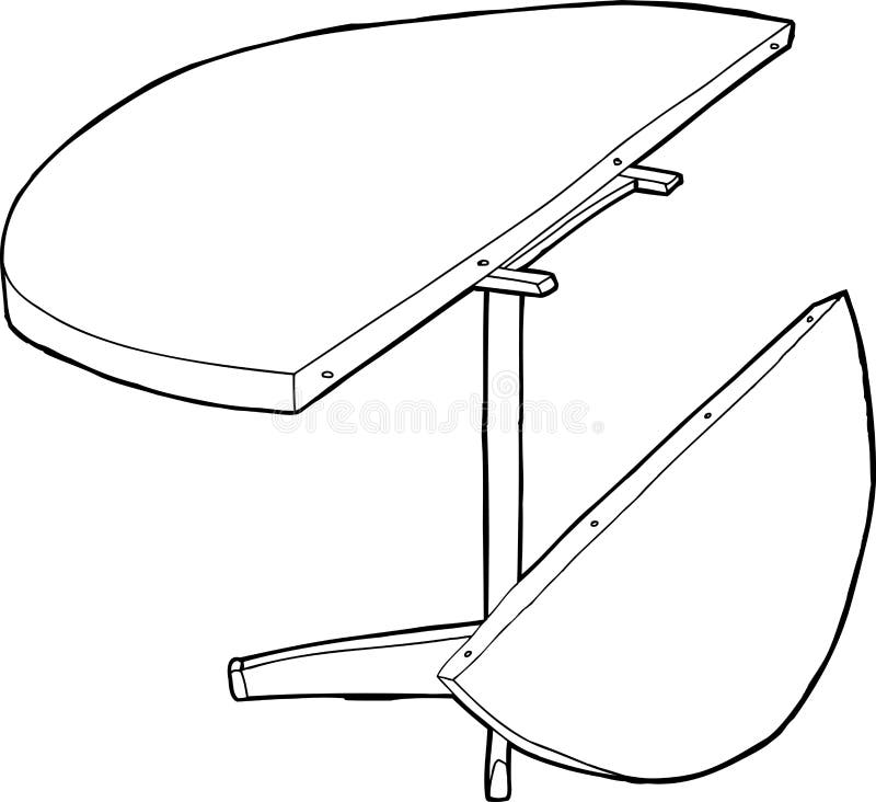 Outlined Separated Round Table Stock Illustration - Illustration of ...