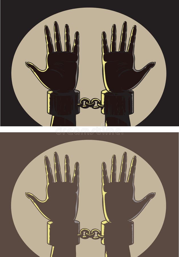 Outlined shackles stock vector. Illustration of handcuffs - 38857821