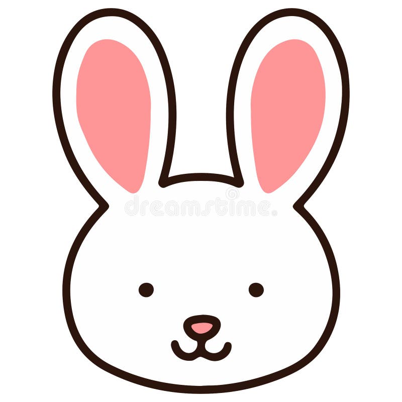 Outlined Simple and Cute Bunny Stock Vector - Illustration of baby ...