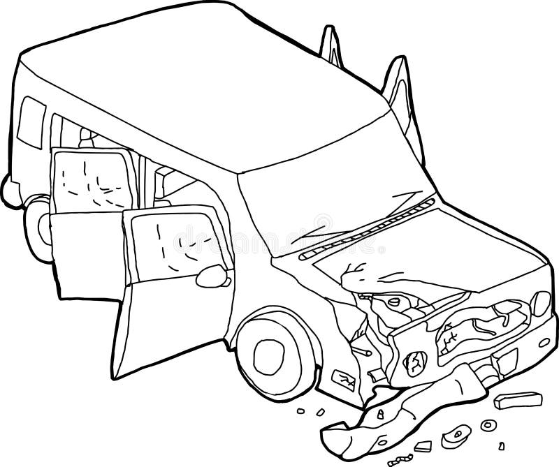 Outlined Smashed Fender stock illustration. Illustration of door - 53284773