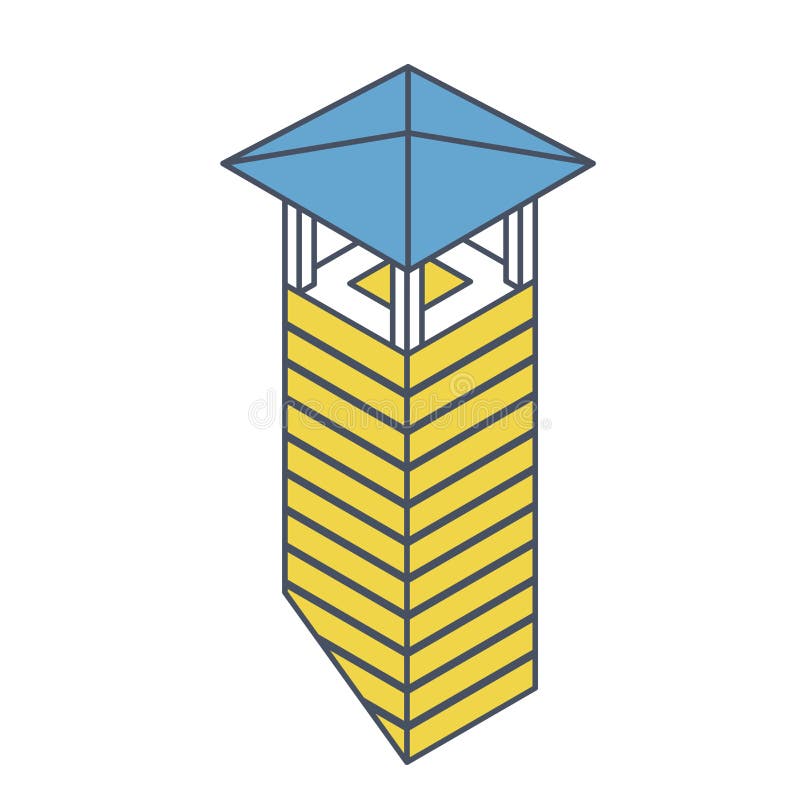 Outlined Isometric Solid Brick Chimney with Raincoat Stock Vector ...