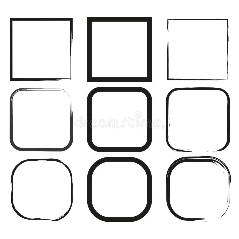 Outlined Square Icon. Frame Vector Shape. Minimal Box Form. Graphic ...