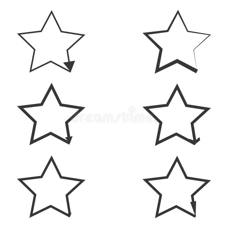 Outlined Star Icon. Arrow Rotation Shape. Vector Navigation Symbol ...
