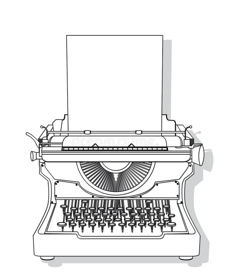 Outlined Typewriter Stock Illustrations – 5 Outlined Typewriter Stock ...