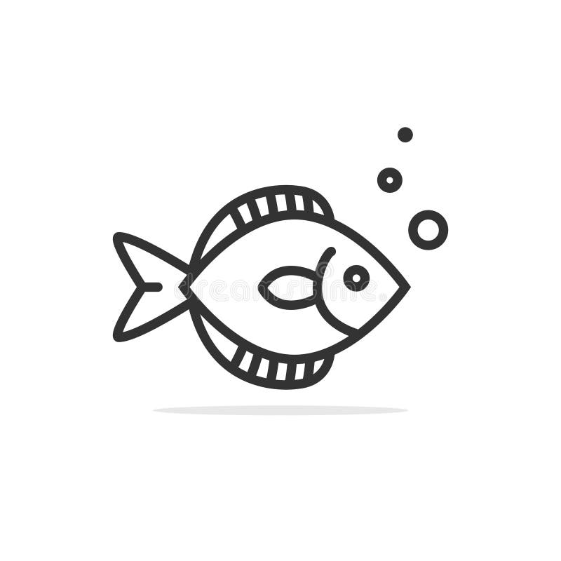 Outlines Fish Icon Isolated Vector Illustration Stock Vector ...