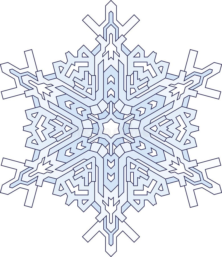 Outlines of Snowflake in Mono Line Style. Vector Geometric Patte Stock ...