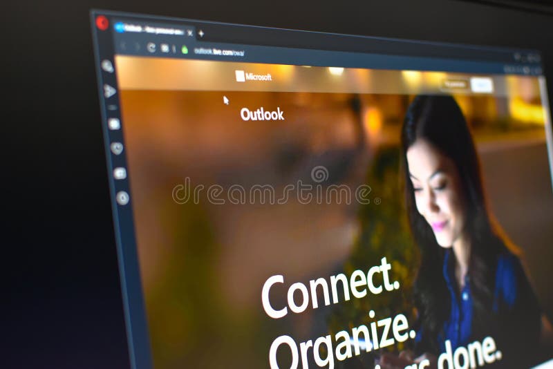 Outlook Website on Computer Screen Editorial Photography - Image of ...