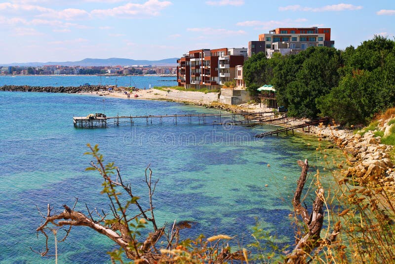 Outlook on the sea. stock image. Image of apartment, destination - 60888993