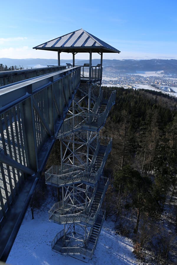 Outlook Tower with the Bridge Stock Image - Image of snow, forest: 50379233