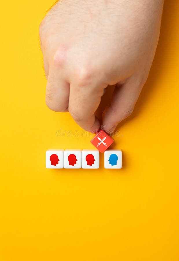 Outnumbered in Rivalry. Conflict between Groups of People Stock Image ...