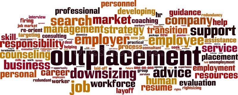 Outplacement word cloud stock vector. Illustration of group - 269380524