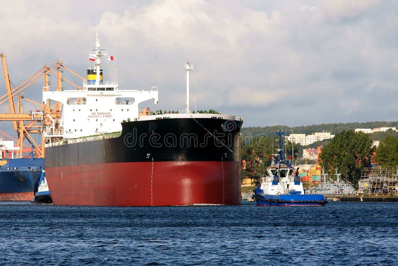 Bulk carrier ship stock photo. Image of clouds, water - 51431270