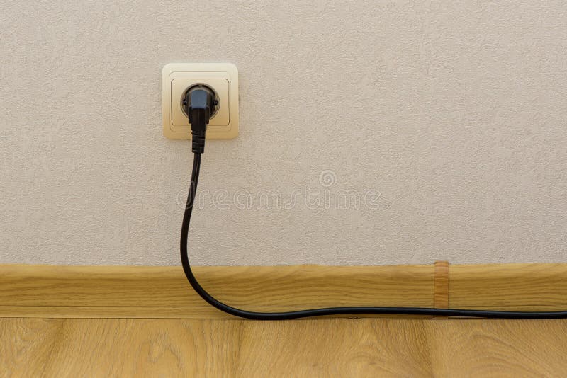 Output socket with cable stock image. Image of home - 194285275