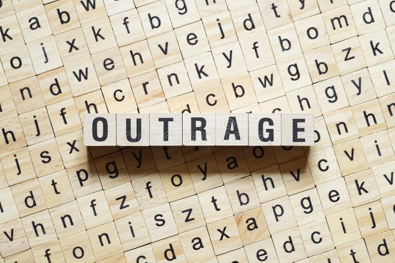 Outrage Word Concept on Cubes Stock Photo - Image of extraordinary ...