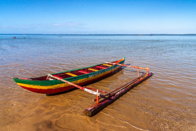 Outrigger Ship Moored at Seaside Stock Image - Image of lagoon, harbor ...