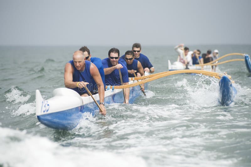 Outrigger Canoe Race stock image. Image of mixed, caucasian - 33892385