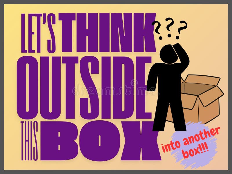 Silly Affirmation Lets Think Outside this Box Poster Purple Stock ...