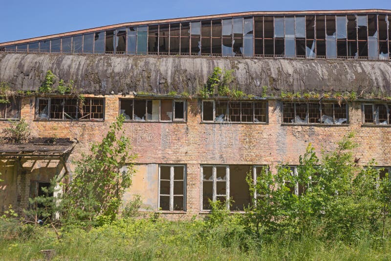 Outside of Abandoned Factory Building Stock Image - Image of ancient ...