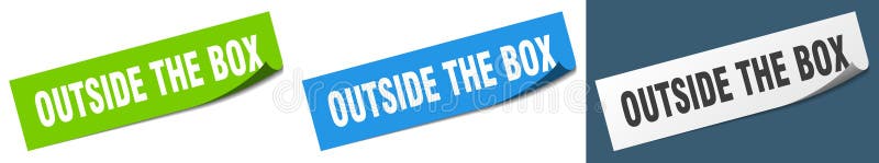 Outside the Box Banner. Outside the Box Speech Bubble Label Set. Stock ...
