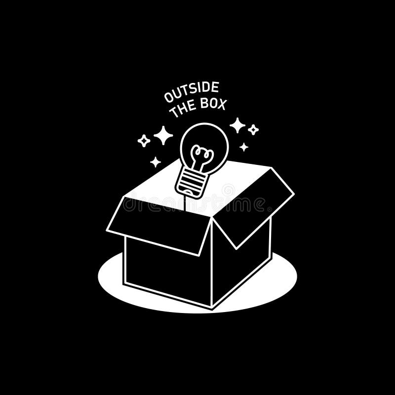 Outside the Box Drawing Art Design Vector Stock Vector - Illustration ...