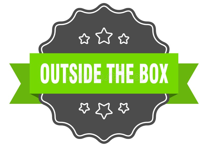 Outside the box label stock vector. Illustration of template - 194924030