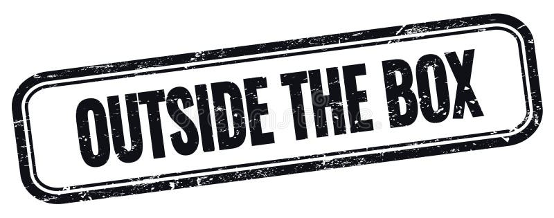 OUTSIDE the BOX Text on Black Grungy Vintage Stamp Stock Illustration ...