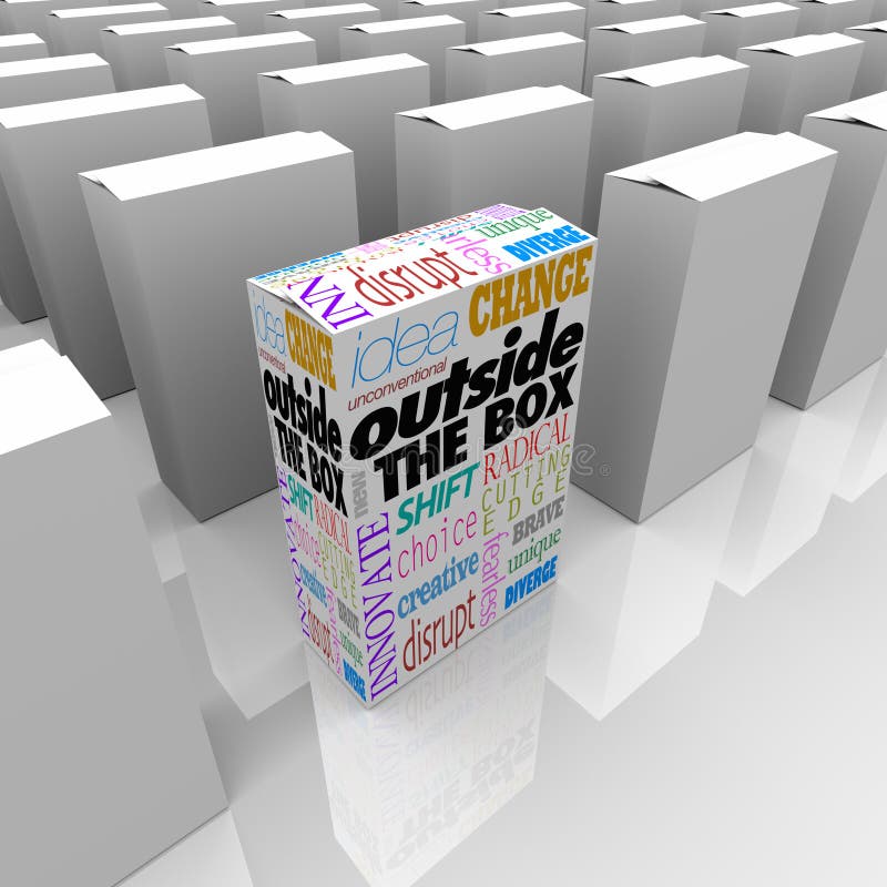 Outside the Box Thinking stock illustration. Illustration of symbol ...