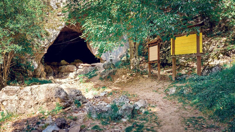 Outside of a Cave in the Mountain. Stock Image - Image of huge, high ...