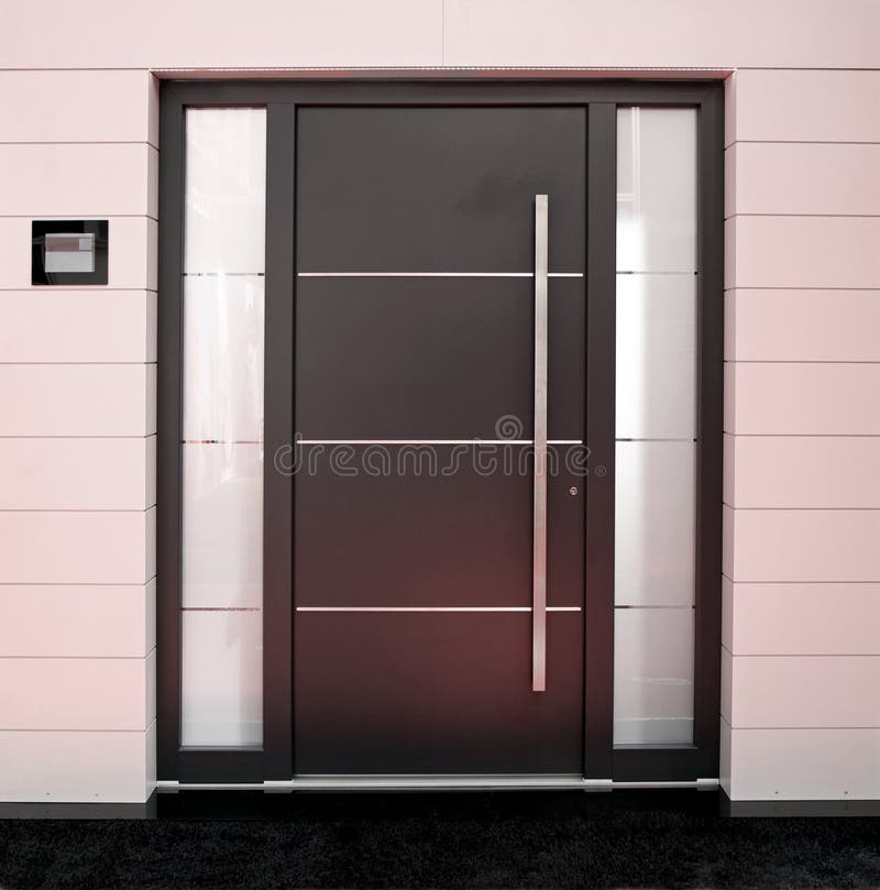 Outside door stock image. Image of wooden, building, silver - 25506393