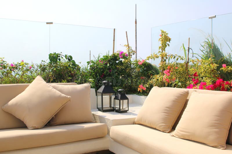 Outside Exterior with Sea View from Terrace Stock Photo - Image of rich ...