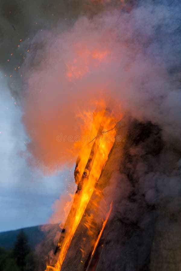 Outside Fire in a Camping Base Stock Photo - Image of camp, camping ...