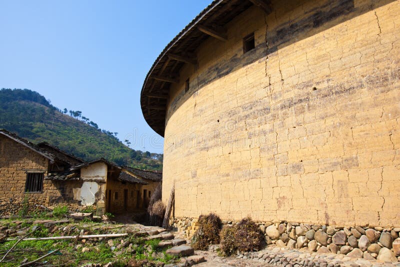 Outside of Hakka Earth Building Stock Image - Image of ancient ...