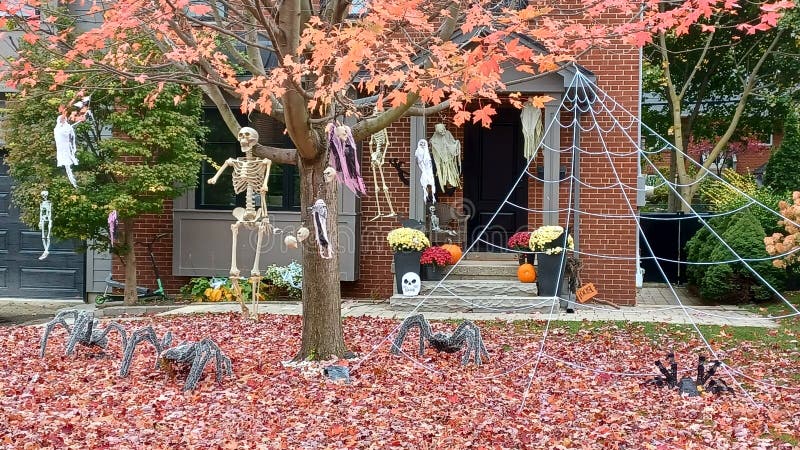 Outside Halloween House Decorations in Canada Editorial Stock Image ...