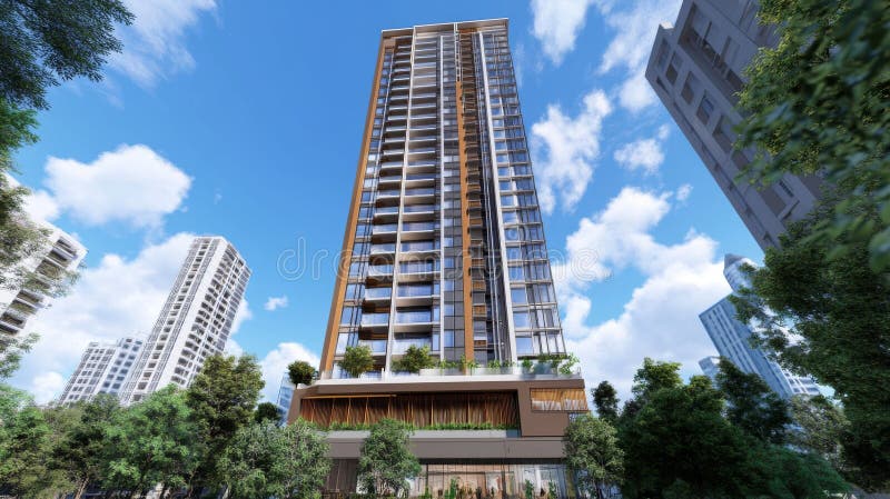 The Outside of a High-rise Office Structure, Highlighting Modern ...