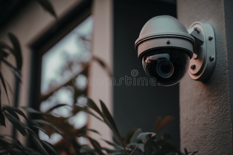 Outside House Security Surveillance Camera Illustration Generative AI ...