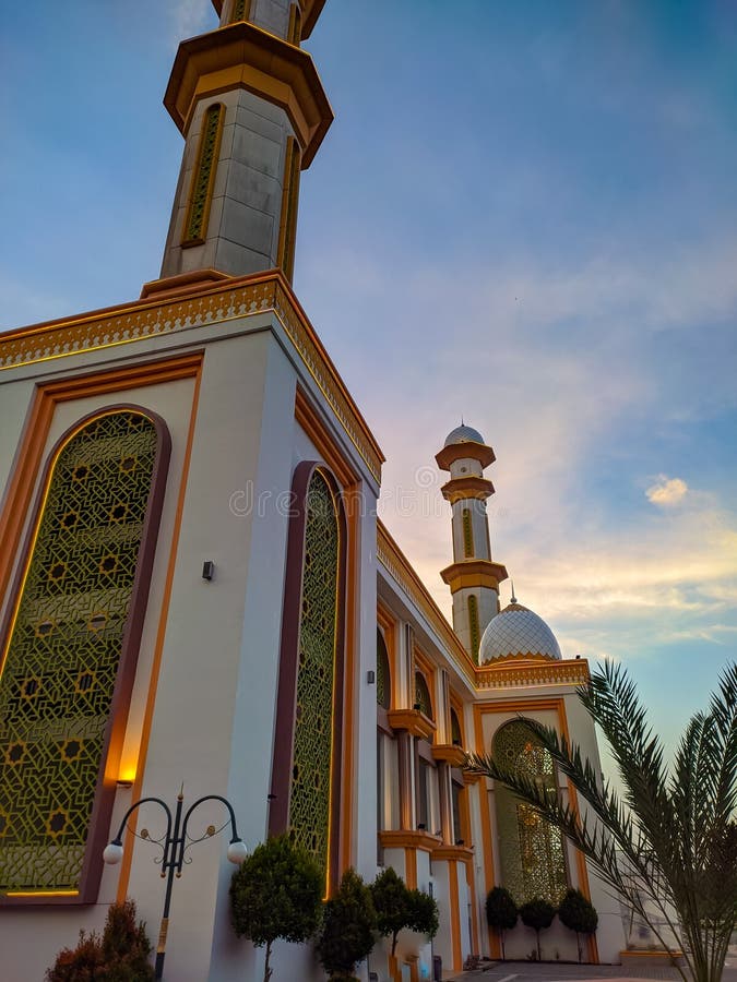 The Outside of the Mosque from a Low Angle Stock Image - Image of ...