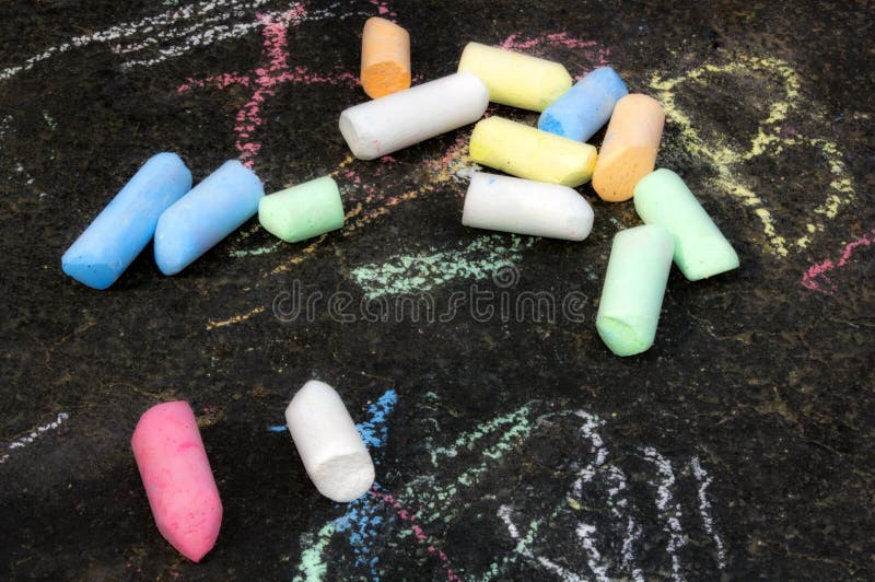 Outside play chalk stock image. Image of coloured, macro - 54569255