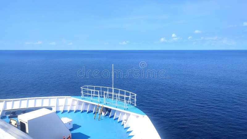 From Outside the Ship in the Middle of the Ocean Stock Photo - Image of ...