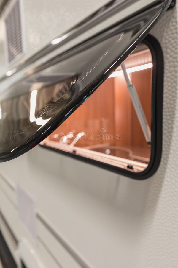 Outside Standing and Looking through a Window of a Caravan Stock Photo ...