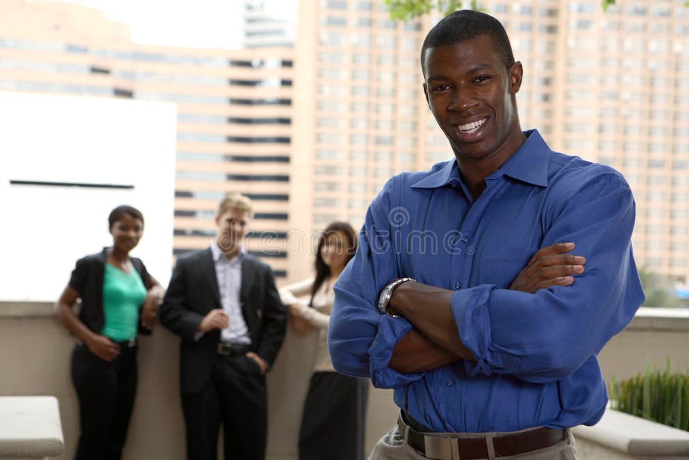 Outside team with african stock image. Image of business - 2584429