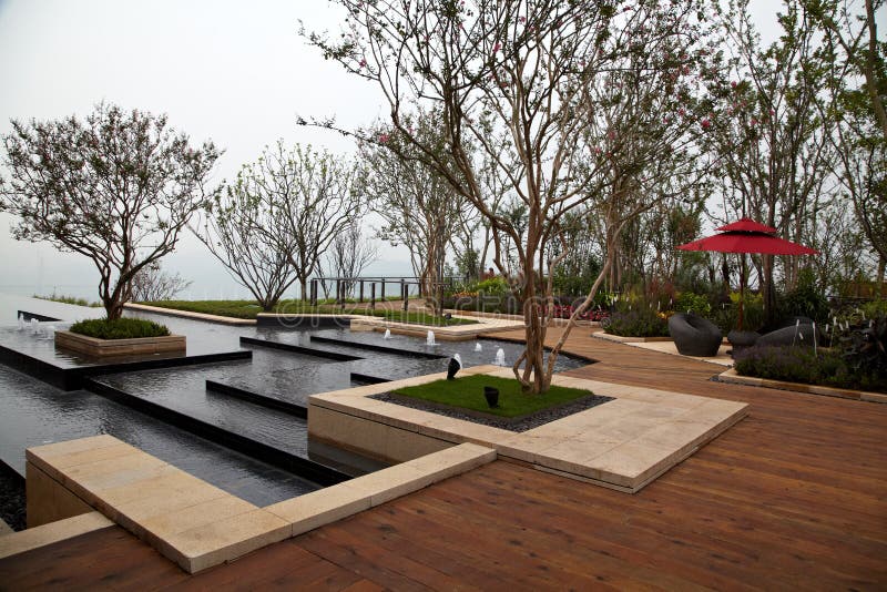 Outdoor cafeteria stock photo. Image of door, trees, hainan - 12698812