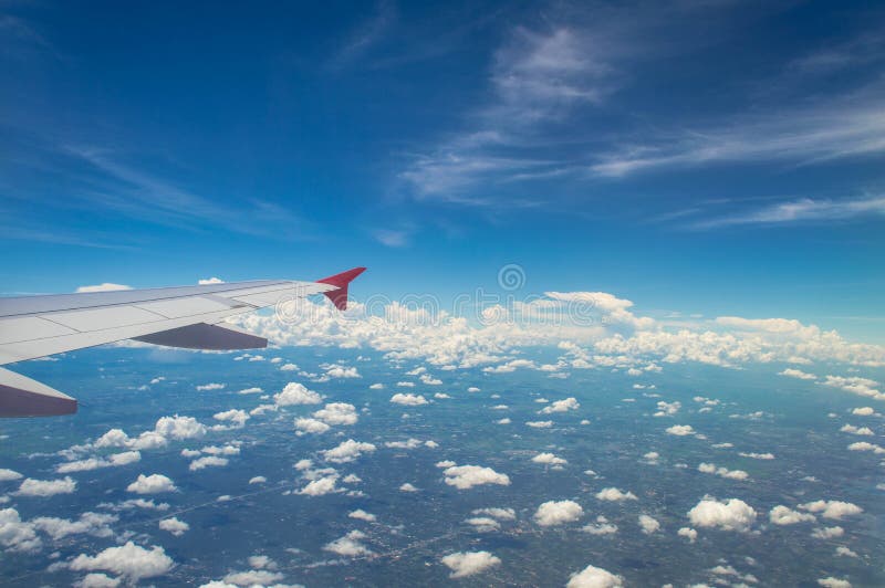 Outside view on aeroplane stock photo. Image of atmosphere - 78360996