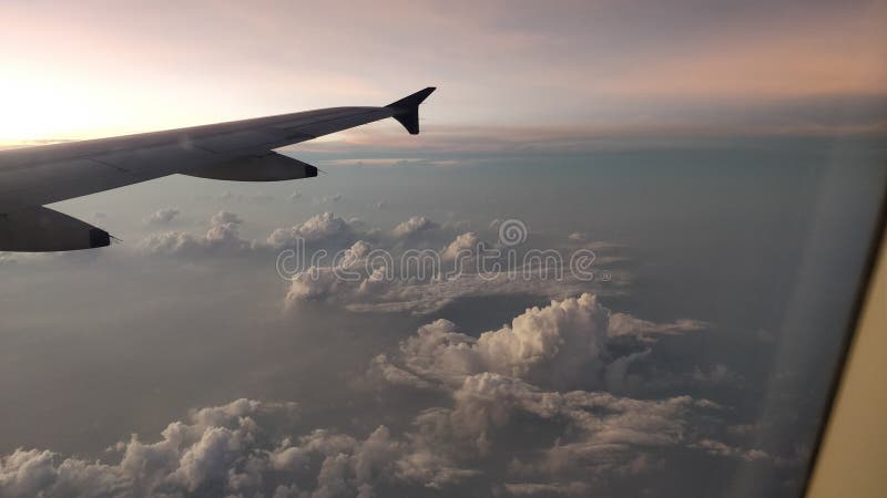 Outside View of the Clouds from the Aero Plane Window Stock Photo ...