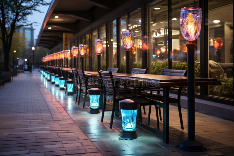 Outside View of a Modern Beautiful Cafe Stock Illustration ...