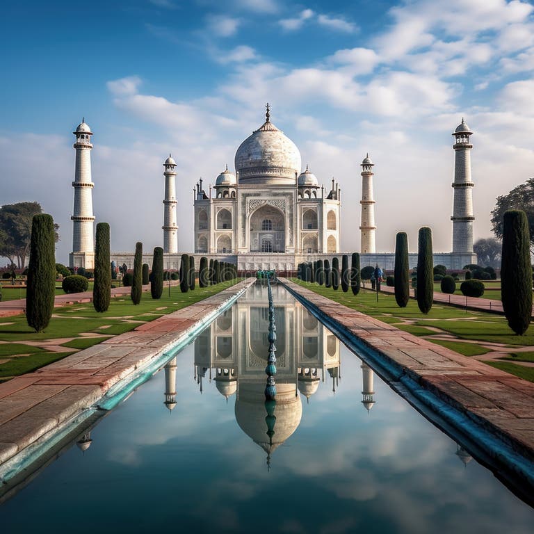 Outside View of Taj Mahal Generative AI Stock Illustration ...