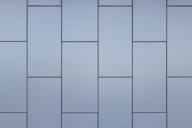 Outside Wall of Building Covered with Grayish Blue Painted Metal ...