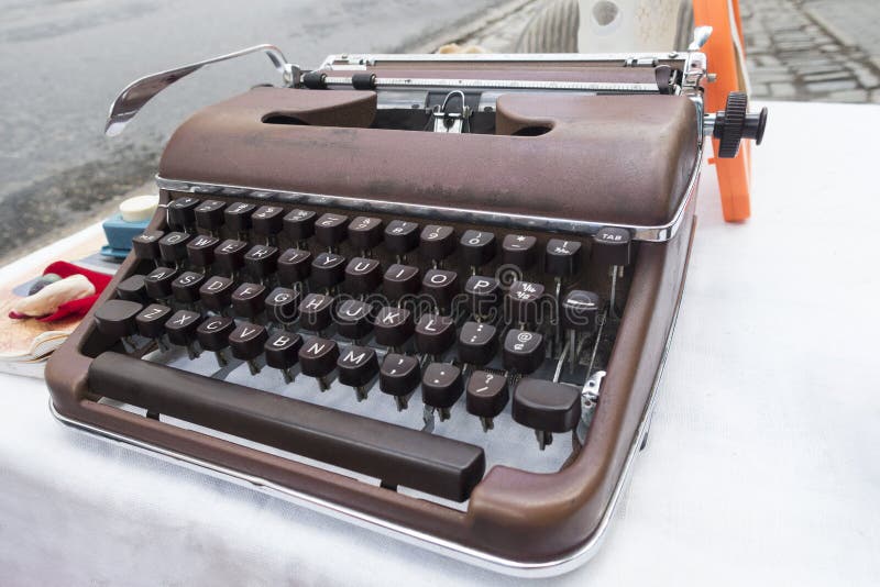 Brown Black Silver Typewriter Classic Old School Stock Photo - Image of ...
