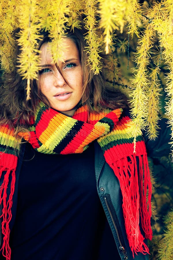 Outside woman stock photo. Image of golden, hold, forest - 6666402