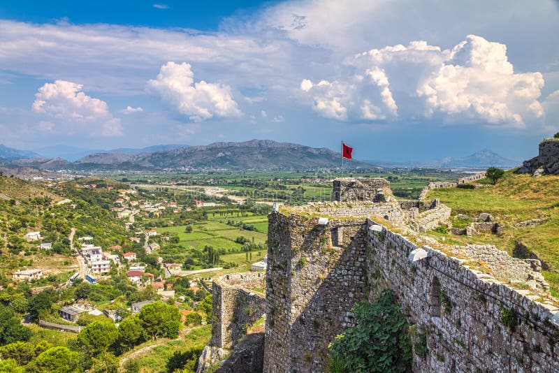 Outskirts of Shkoder Town with Mountain Range on Background Stock Image ...