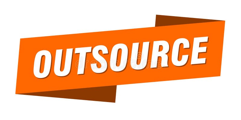 Outsource Banner Template. Outsource Ribbon Label Stock Vector ...